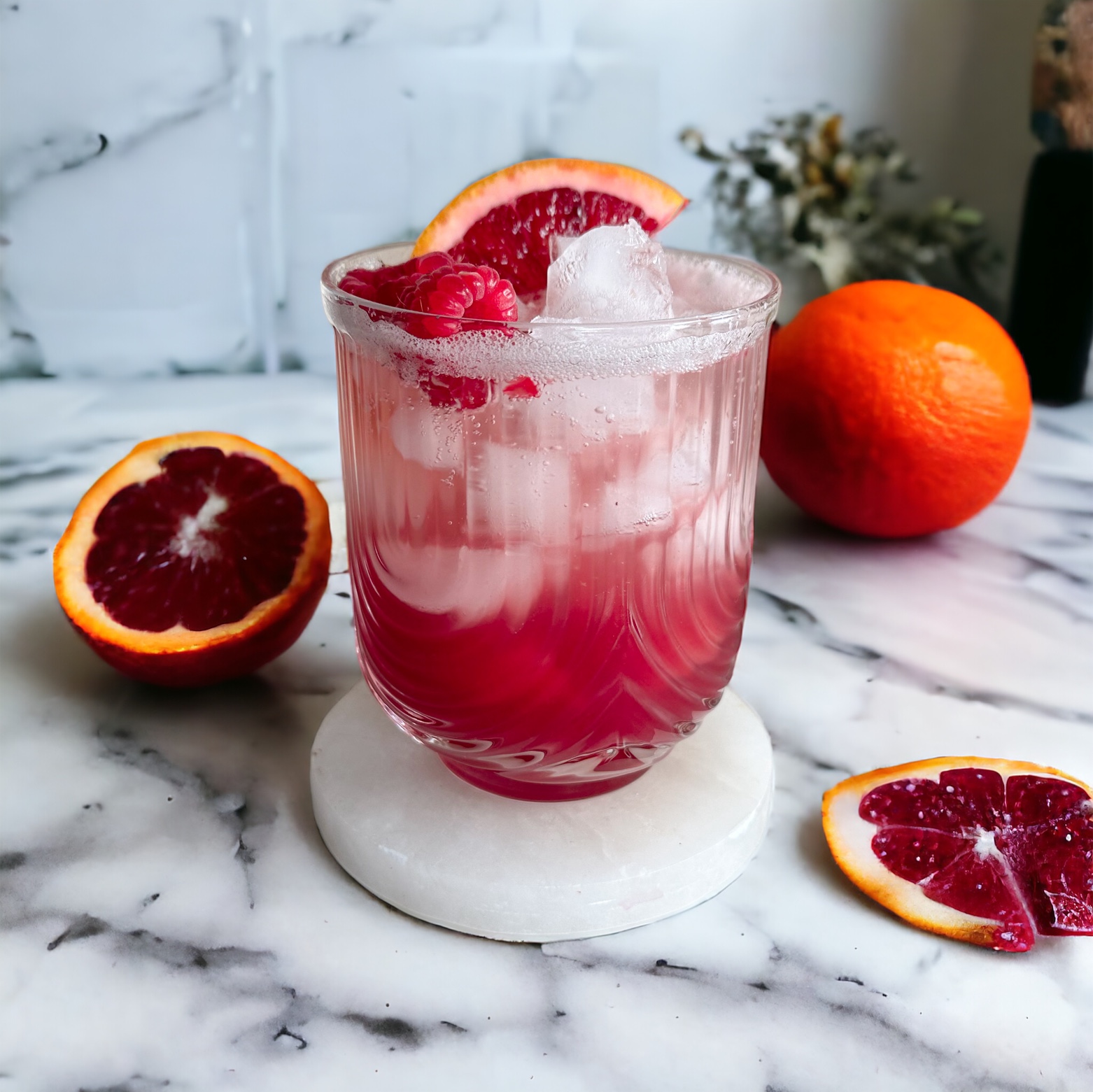 Easy Mocktail Recipe - Raspberry Blood Orange - Styled By Daisies