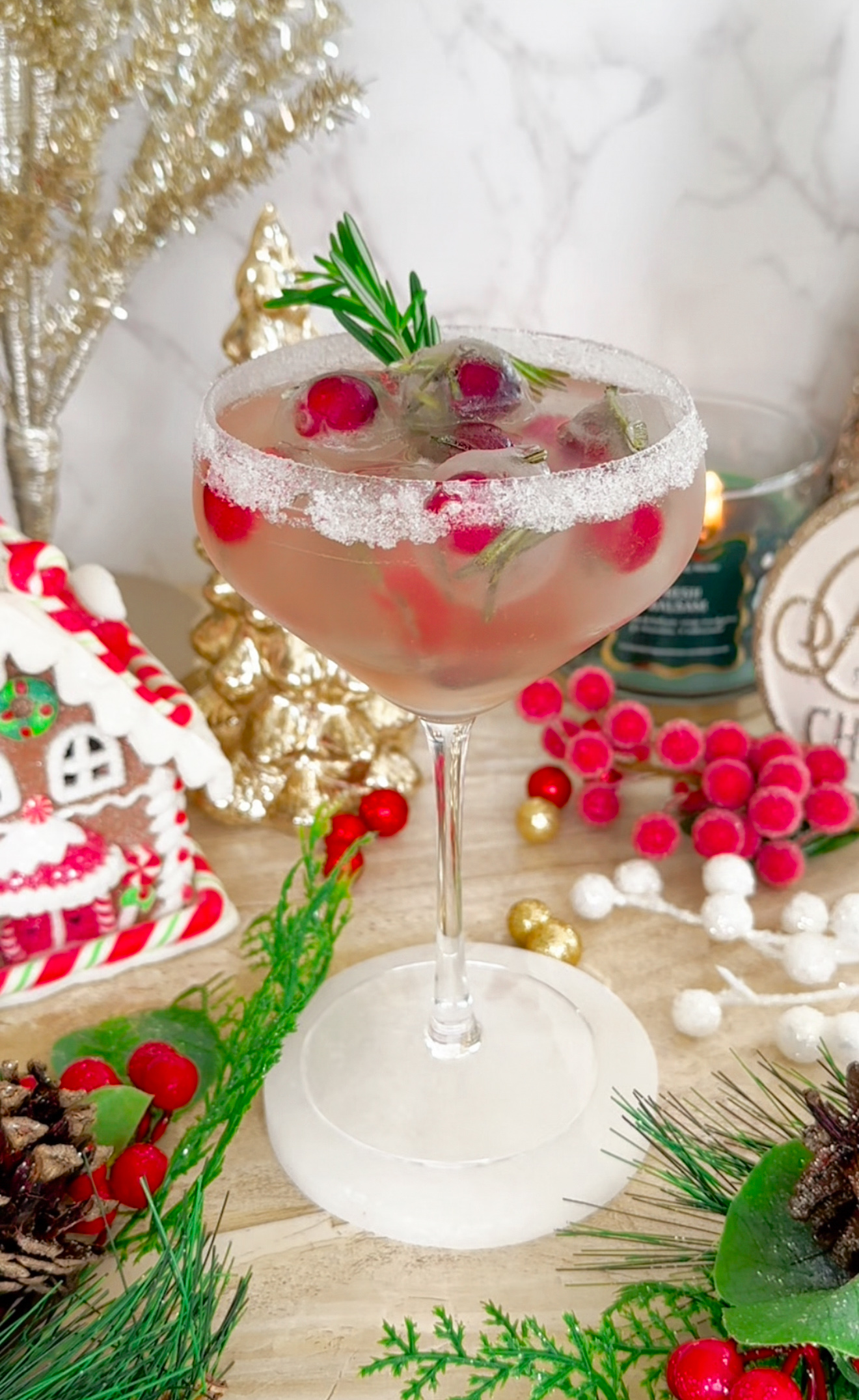 Christmas Lemon Drop Cosmo Recipe - Styled By Daisies
